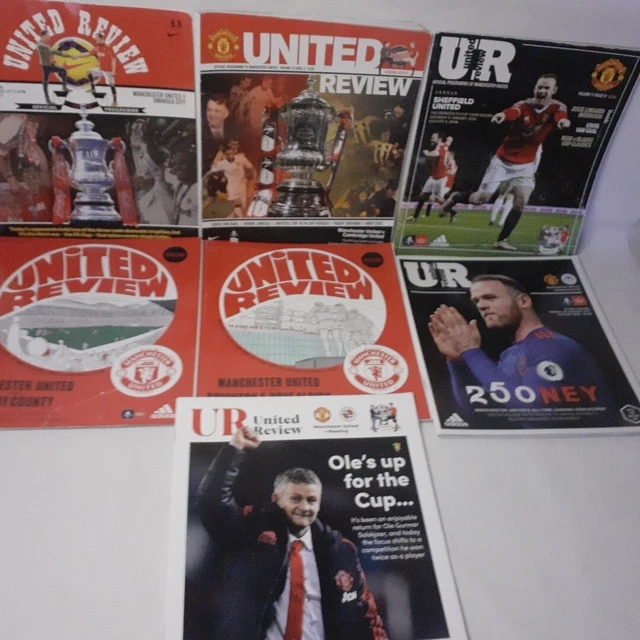 JOB LOT MANCHESTER United Programme x7 Ties FA Cup 2014 – 2019 Bundle B ...