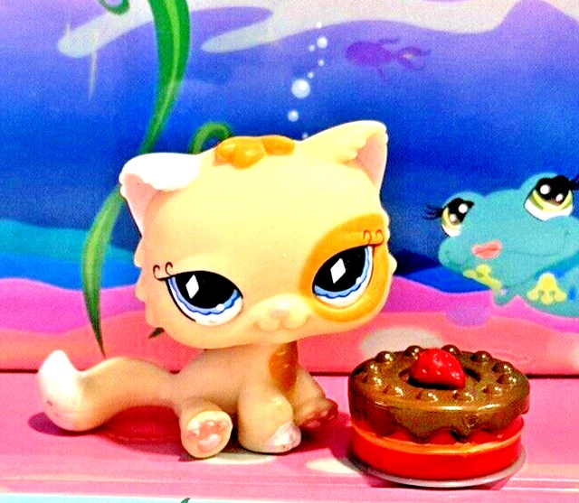 LITTLEST PET SHOP Lps Authentic Yellow Birthday Persian Cat #521 ...