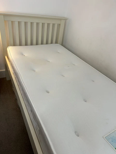 SINGLE BED WITH mattress. Very good condition . Cream £52.68 - PicClick UK