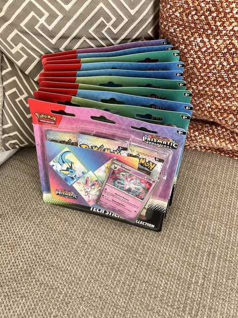 POKEMON PRISMATIC EVOLUTIONS Tech Sticker Collection - 3 booster packs ...
