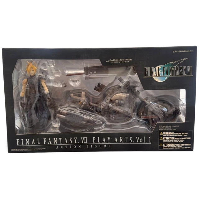 RARE FINAL FANTASY VII Play Arts Cloud Strife Hardy Daytona Figure ...