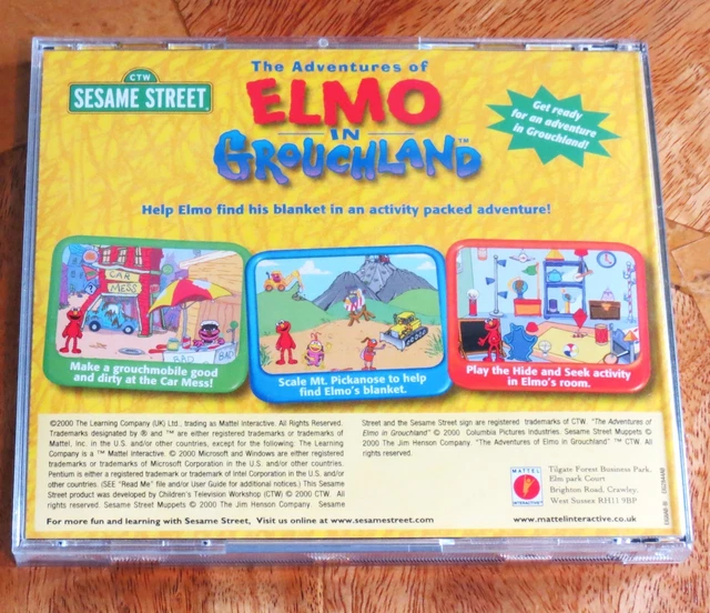 THE ADVENTURES OF Elmo In Grouchland - Sesame Street (PC CD ROM, 2000 ...