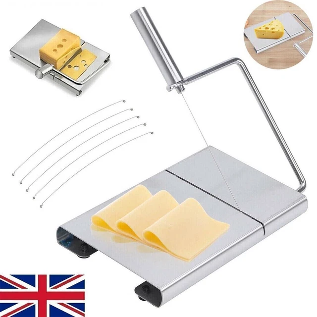 CHEESE SLICER STAINLESS Steel Board Butter Cutter With 6 Wires Cutting ...