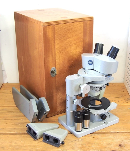 LEITZ LEICA STEREO Microscope + 4 Magnification Lenses, 2 Eyepiece & 4 ...