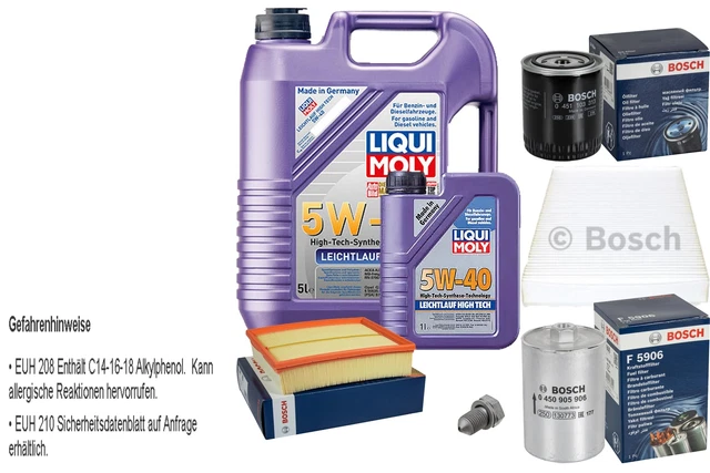 BOSCH INSPECTION SET 6L liquide Moly Bon fonctionnement High Tech 5W-40 ...