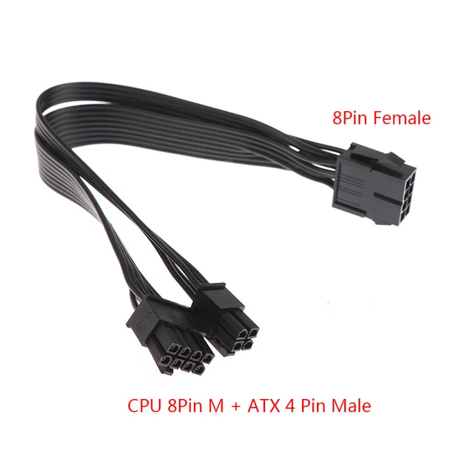 CPU 8PIN FEMALE to CPU 8Pin ATX 4Pin Male Power Supply Converter ...