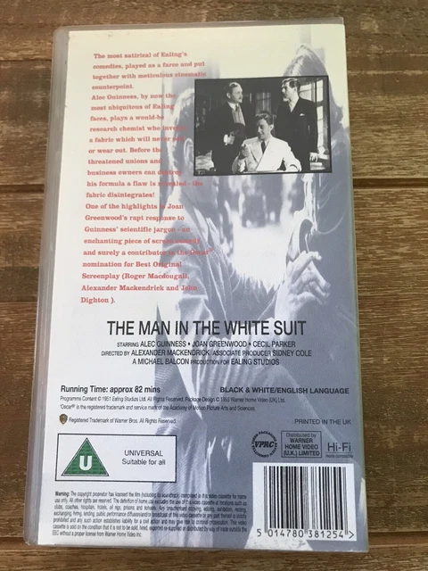 THE MAN IN The White Suit VHS Video New Sealed Black And White Ealing ...