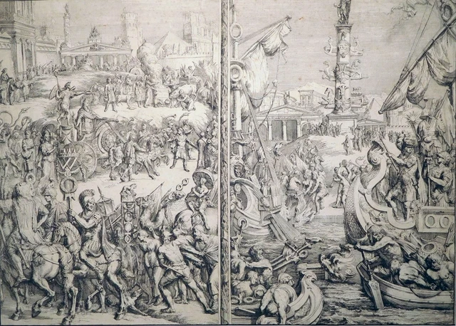 RADIERUNG, ANTIKER TRIUMPHZUG, R. de Hooghe, 1691, Landwehr 79, Wilhelm III. EUR 46,50 - PicClick DE