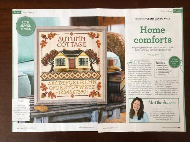 AUTUMN COTTAGE SAMPLER Cross Stitch Chart **from a magazine** EUR 1,76 ...