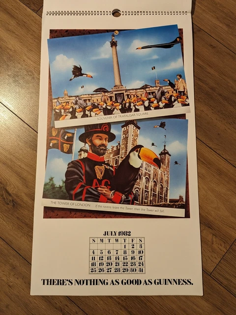 ORIGINAL VINTAGE 1982 Guinness Calendar - Toucan Themed £13.00 ...