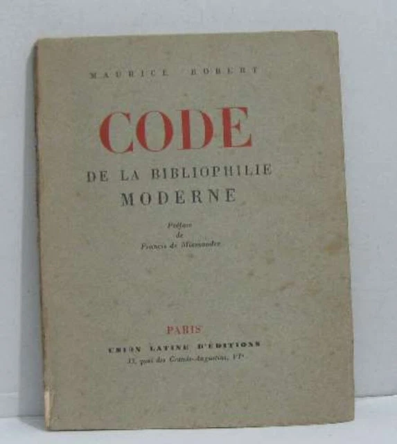 CODE DE LA bibliothèque moderne | Robert Maurice | Mauvais état EUR 15 ...