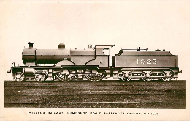 MIDLAND RAILWAY 1025 Compound Bogie Passenger Engine - Boots Real Photo ...