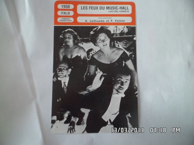 CARTE FICHE CINEMA 1950 LES FEUX DU MUSIC HALL Peppino de Filippo Carla ...