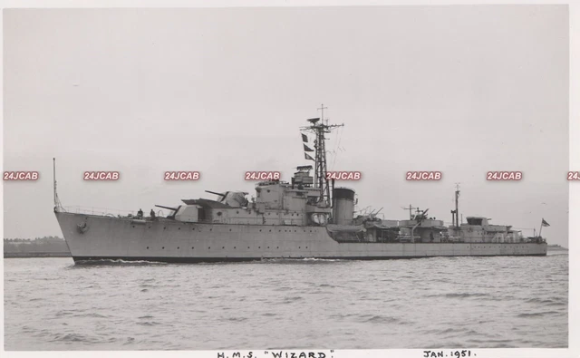 ORIGINAL ROYAL NAVY Photograph. HMS "Wizard" Destroyer. Frigate. Port ...