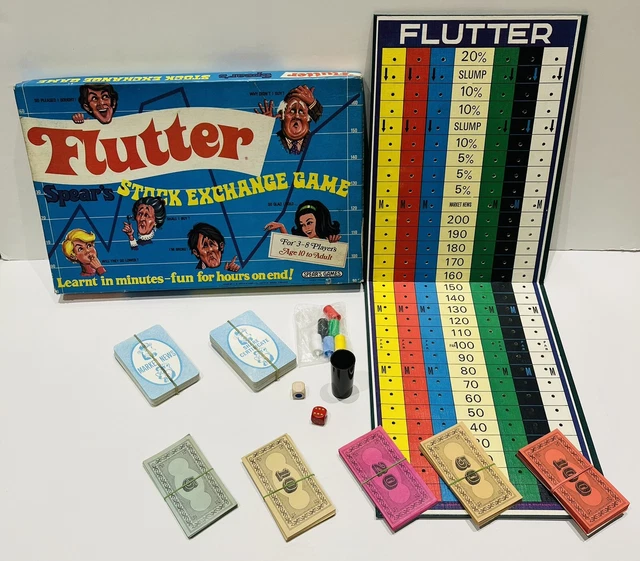 FLUTTER BOARD GAME Vintage Stock Exchange Game Spears Games 1971 Good ...