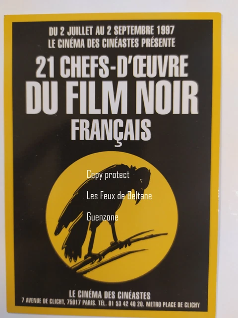 LE CINEMA DES CINEASTES FILM NOIR FRANCAIS FESTIVAL carte postale EUR 5 ...