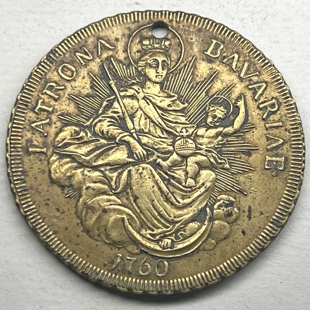 BAYERN: MEDAILLE FÜR Charivari 1760 Patrona Bavariae. Maximilian III ...