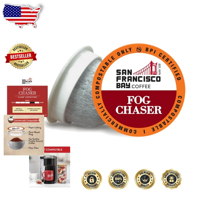 SUSTAINABLE FOG CHASER Coffee Pods - 80 Ct Medium Dark Roast for Keurig ...