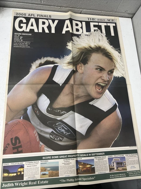 VINTAGE NEWSPAPER POSTER 2005 Gary Ablett Geelong Cats Afl Football $9. ...