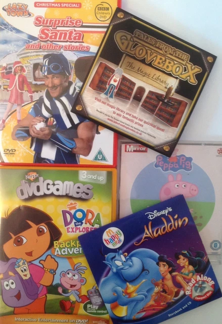 GLOVEBOX LIBRARY, PEPPA Pig, Dora Explorer, Lazy Town, Aladdin "Stay ...