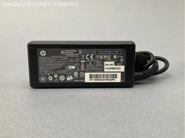CHARGEUR ADAPTATEUR SECTEUR HP 65W authentique pointe bleue 19,5 V 3 ...