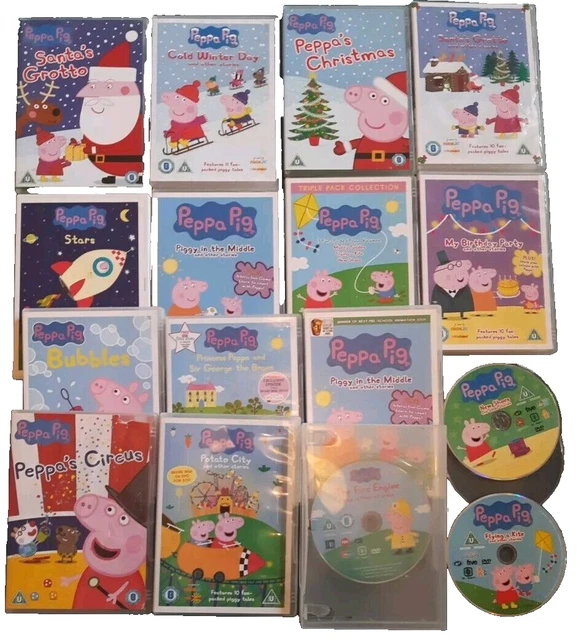 PEPPA PIG X16 DVD Bundle, Peppas Circus/Bubbles/Stars/Fire Engine/New ...