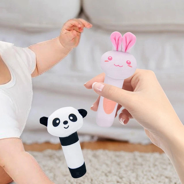 SOFT RATTLE TOY Squeaker Toy Rattle Develop Motor Skills Soft Cartoon ...