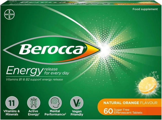 BEROCCA ENERGY RELEASE Orange 60 Tablets | Vitamin B Complex Supplement ...