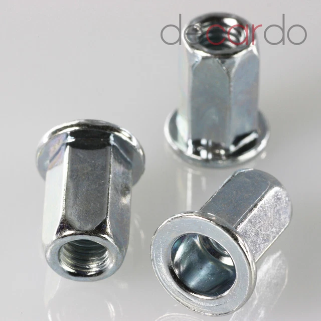 10X INSERTO FILETTATO Dado M6 Rivetto Cieco Esagonale Fiat 15624411 ...