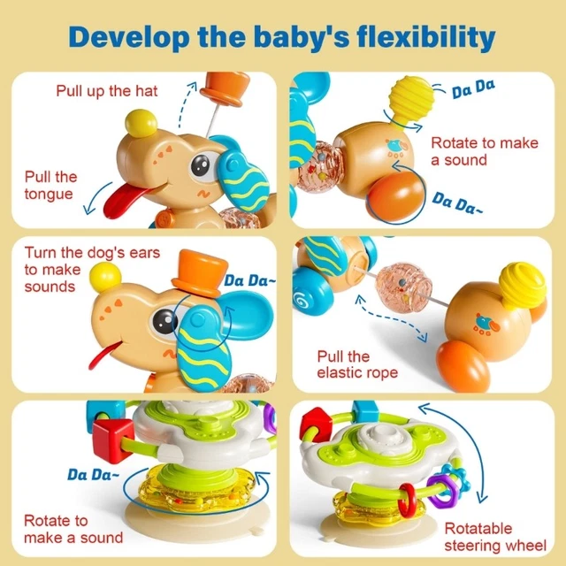 INFANT CARTOON DOG Spinner Toy Early Education Sensory Development ...