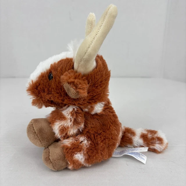 BUILD A BEAR Longhorn Cow Plush Brown Bull Mini Beans Bean Bag Stuffed ...
