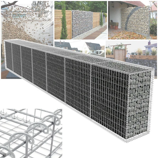 GABION BASKET STEEL Retaining Stone Garden Wall Hedge Garden Wire Cage ...