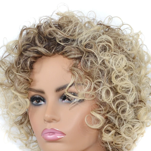 PARRUCCA SINTETICA FESTA Giornaliera Capelli Arricci Afro Umani ...