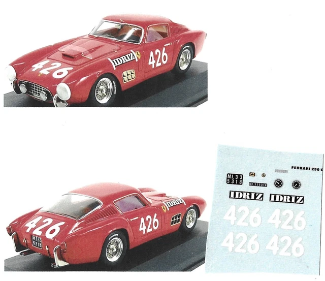 DECALS 1/43 FAENZA 43 Ferrari 250 GT SWB n°426 1000 Miglia 1957 Port ...