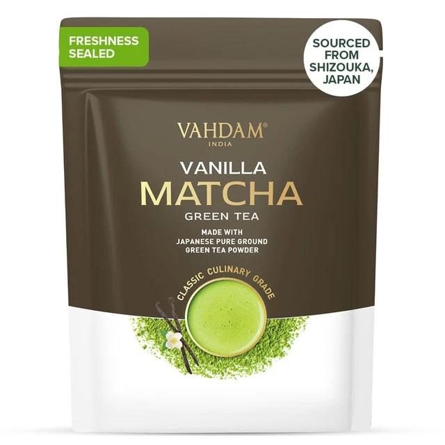 JAPANESE VANILLA MATCHA Green Tea Powder (100g) | Premium Matcha with £ ...