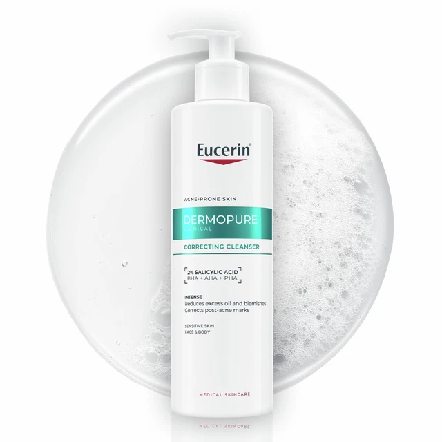 EUCERIN DERMOPURE CLINICAL Correcting Cleanser 400ml, Non-Comedogenic ...
