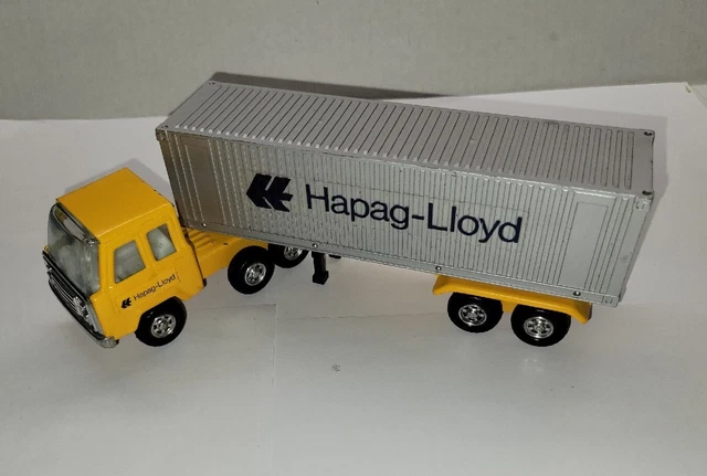 VINTAGE GRAY/YELLOW WHEEL Semi Truck Trailer Hapag Lloyd $22.99 - PicClick