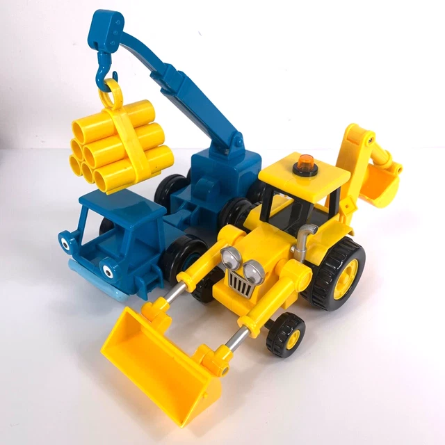 BOB THE BUILDER Lofty & Scoop Large 10in Vehicles Cargo Blue Crane ...