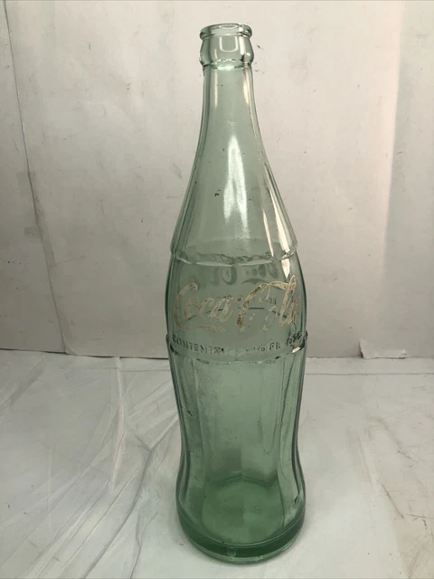 VINTAGE COCA COLA Coke 1 Pint 10 Fl ozs Green Glass Bottle Denver (1955 ...