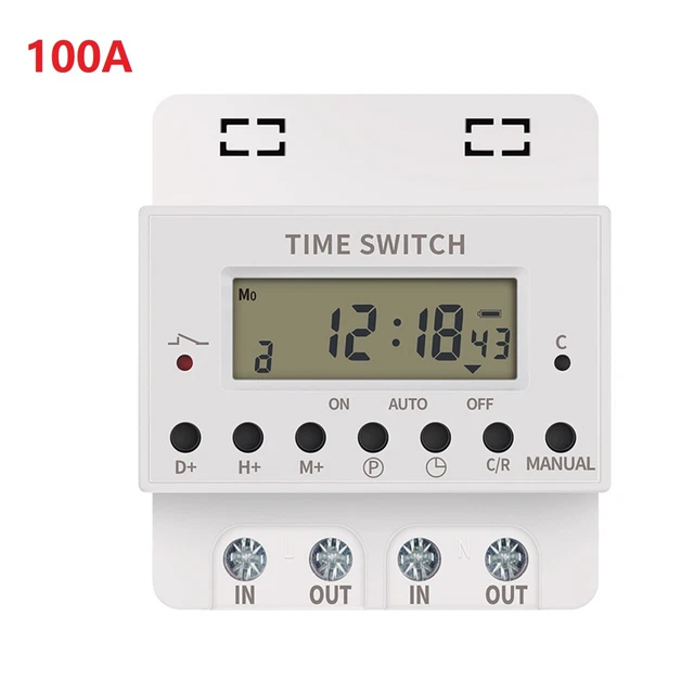 RAIL MOUNTED TIMER Switch KG316T AC220V 60A100A Electronic Programmable ...