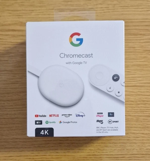 GOOGLE CHROMECAST WITH Google TV White 4K £49.00 - PicClick UK