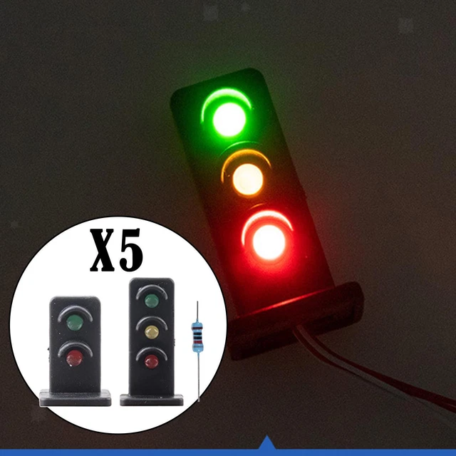 5 PIÈCES 1:87 HO échelle Train modèle feu de circulation ornement lampe ...