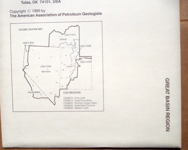 COSUNA GEOLOGIC STRATIGRAPHIC Correlation Map Chart Great Basin Region ...