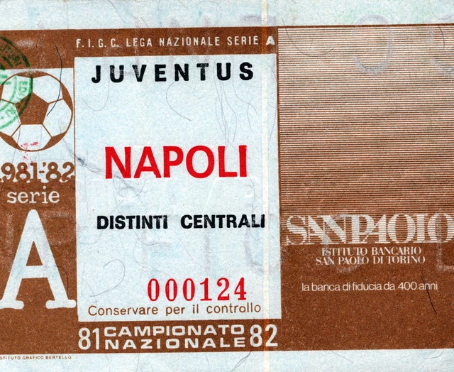 BIGLIETTO STADIO CALCIO Serie A- Juventus-Napoli-1981-1982-Distinti Centrali EUR 28,00 - PicClick IT