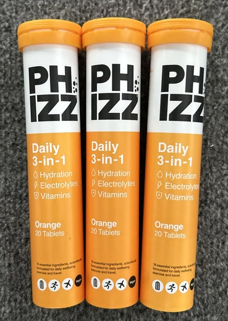 NEW - 3X Phizz Multivitamin Hydration Orange Flavour - 3x20 Tablets ...