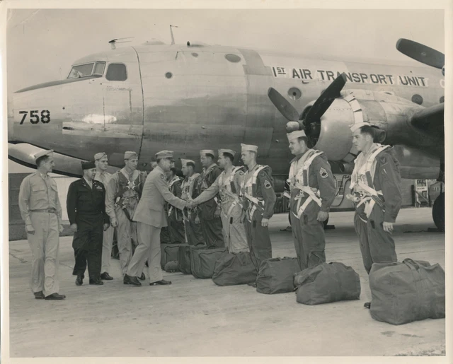 WWII 1940'S USAAF 1st Air Transport Unit airplane & crew 8x10 Official ...