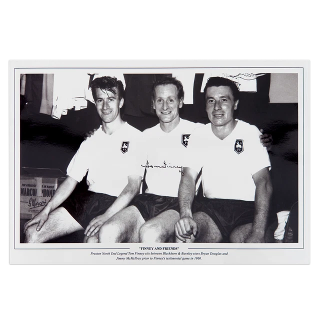 TOM FINNEY SIGNED Preston North End Photo Finney and Friends Autograph ...