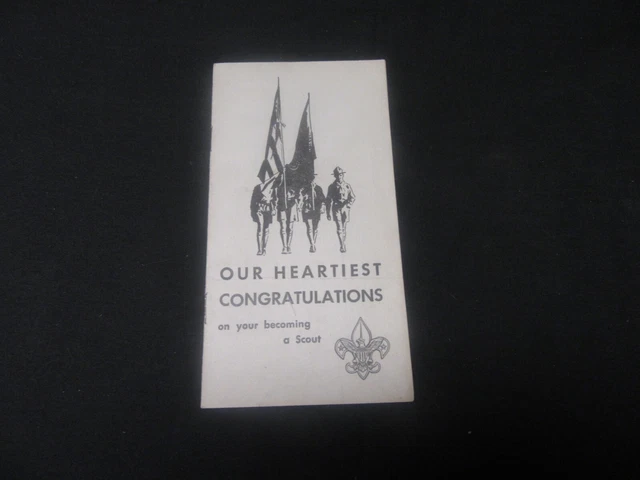 OUR HEARTIEST CONGRATULATIONS 1940's BSA Folder for New Scouts AB $7.95 ...