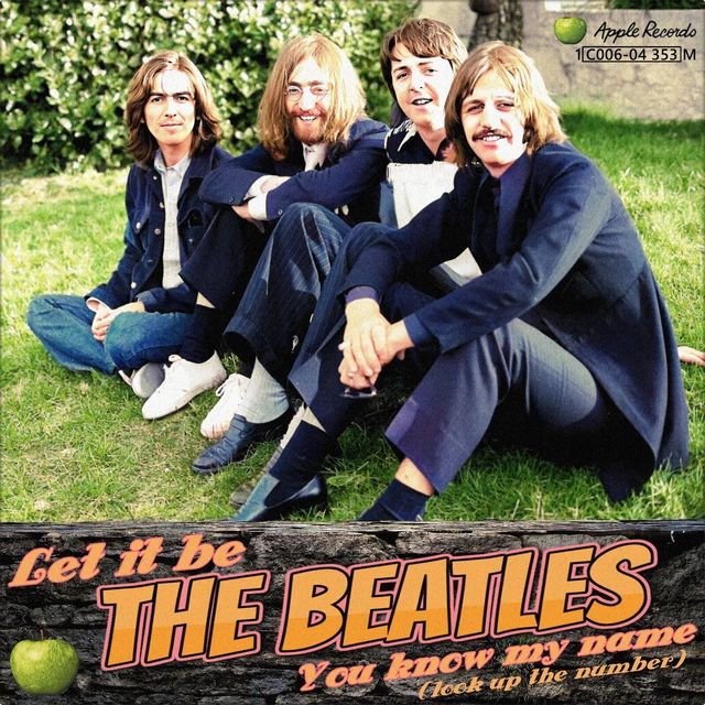 REPRO PHOTO THE BEATLES Let It Be /You Know My Name APPLE 7" taglia singola 18x18 cm EUR 4,95 ...