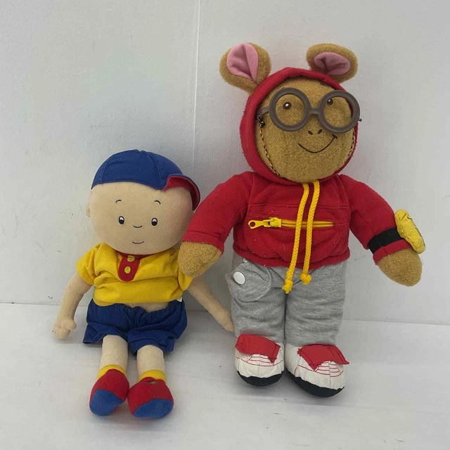 VINTAGE LOT 2 PBS Kids Plush Dolls Caillou Arthur Cartoon Character ...